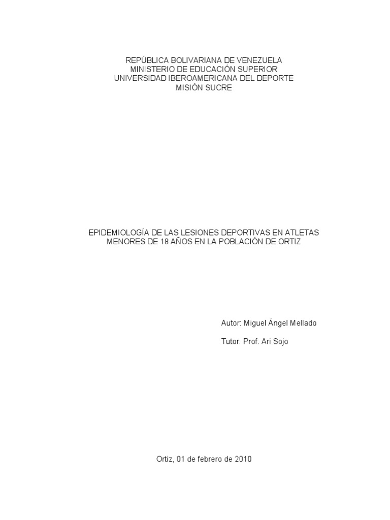 Epidemiolog - A de Las Lesiones Deportivas | PDF | Rodilla | Lesión