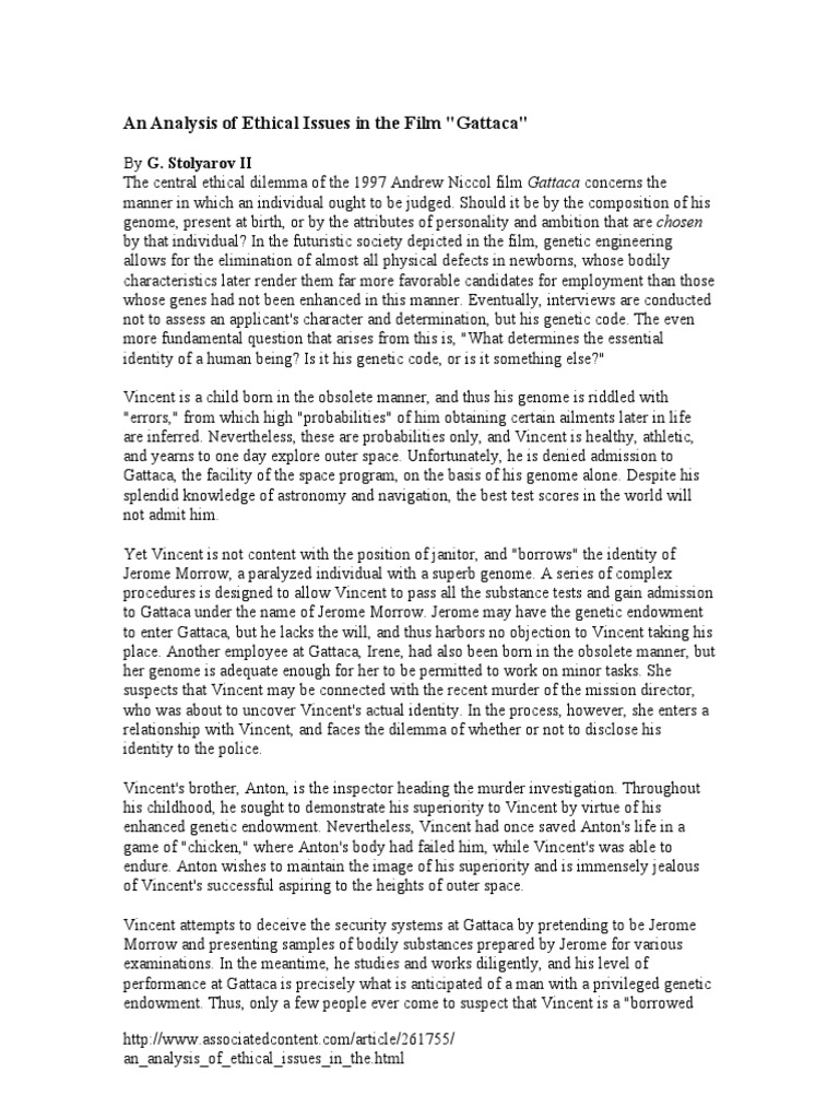 Analysis of Issues in The Film Gattaca | PDF