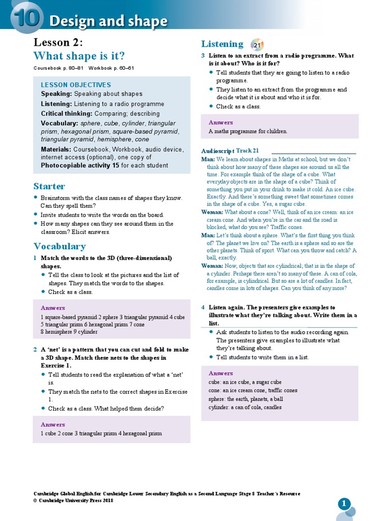Lesson Plan 10 2 Design and Shape GE8 | PDF | Sphere | Shape