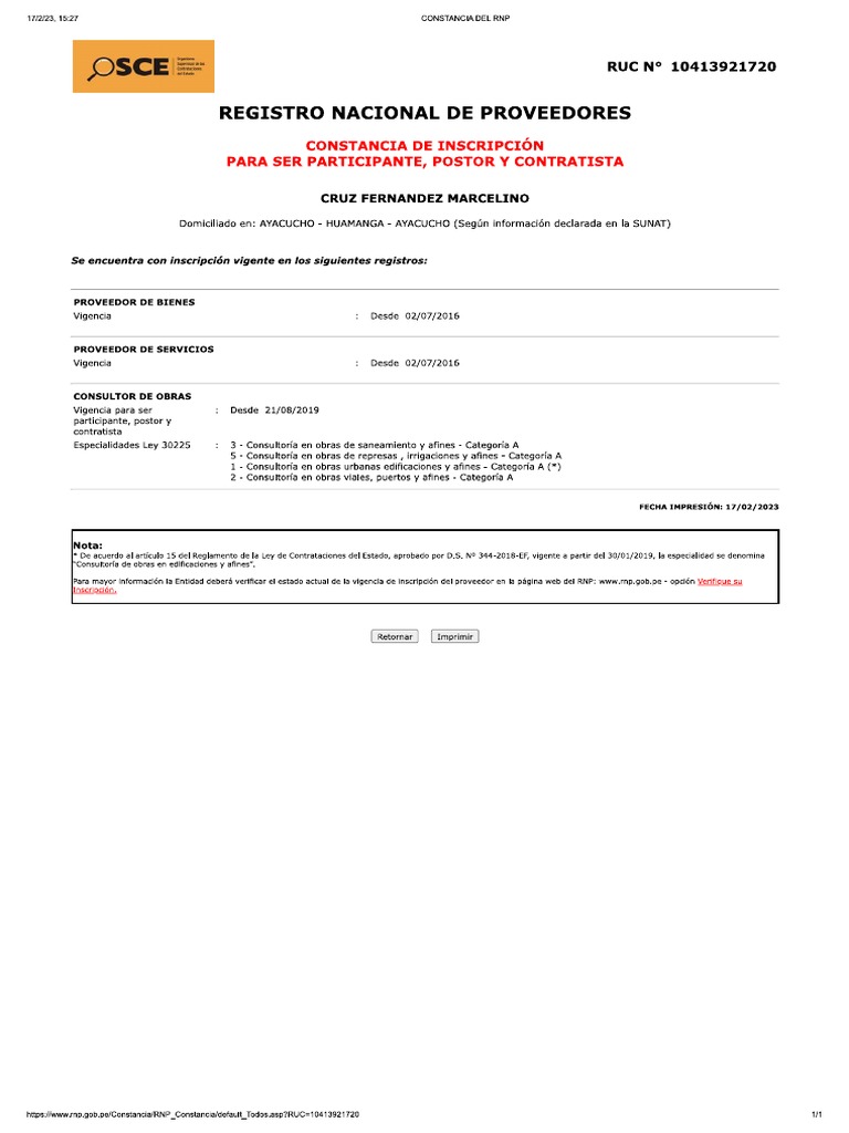 Constancia Del RNP | PDF