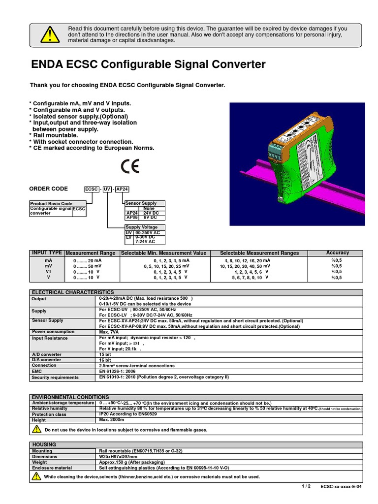 Datenblatt Ecsc Eng 1 | PDF | Direct Current | Power Electronics