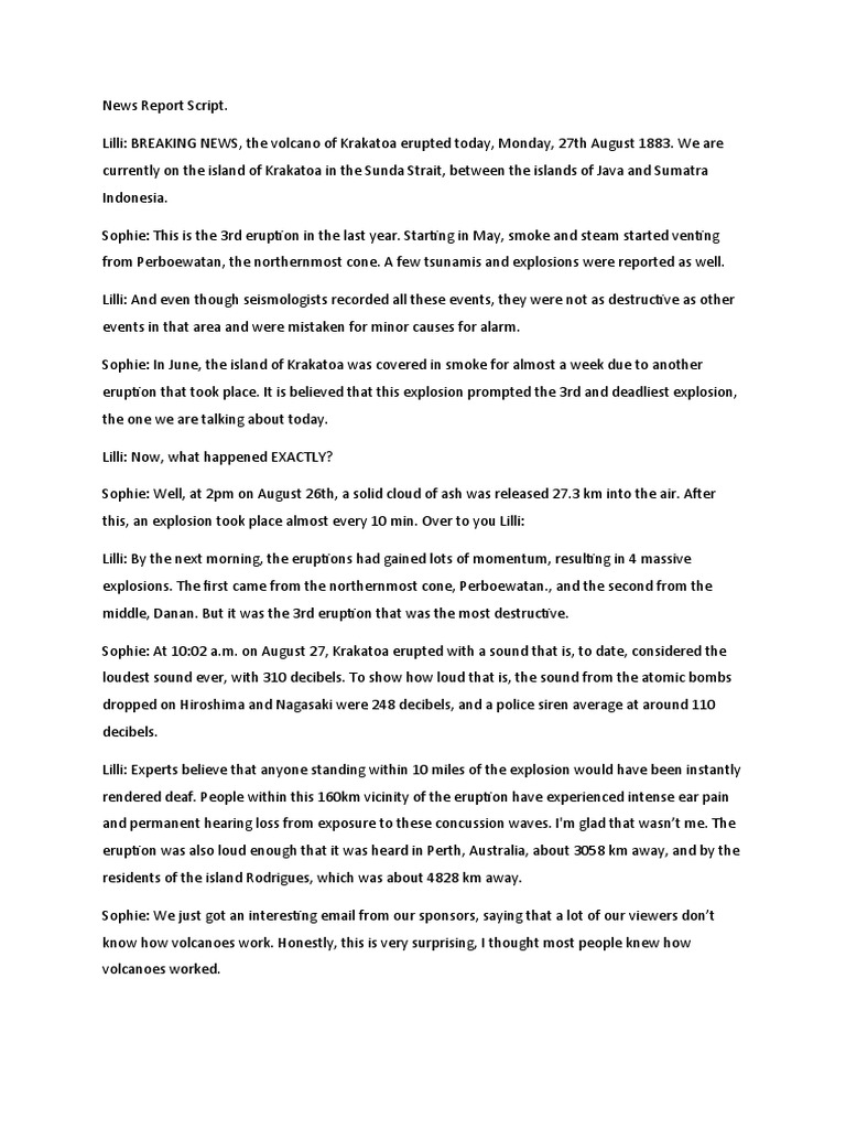 Storonkin - Sophie - 7b - HUM Eruption of Krakatoa News Report Script ...