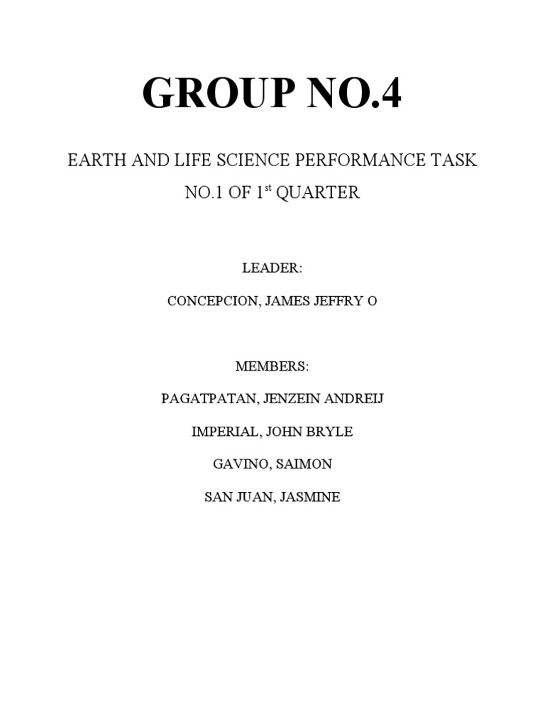Els (Performance Task No.1 of 1ST Quarter (Protoplanet) ) | PDF | Earth ...
