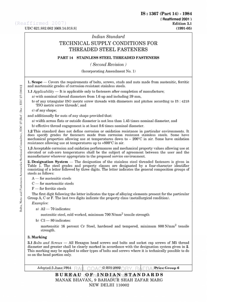 IS 1367 (Part 14) - 1984 | PDF