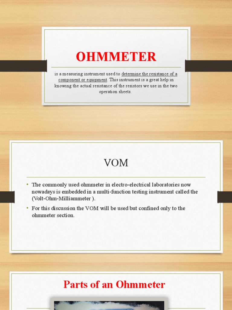 Ohmmeter | PDF | Electrical Resistance And Conductance | Manufactured Goods
