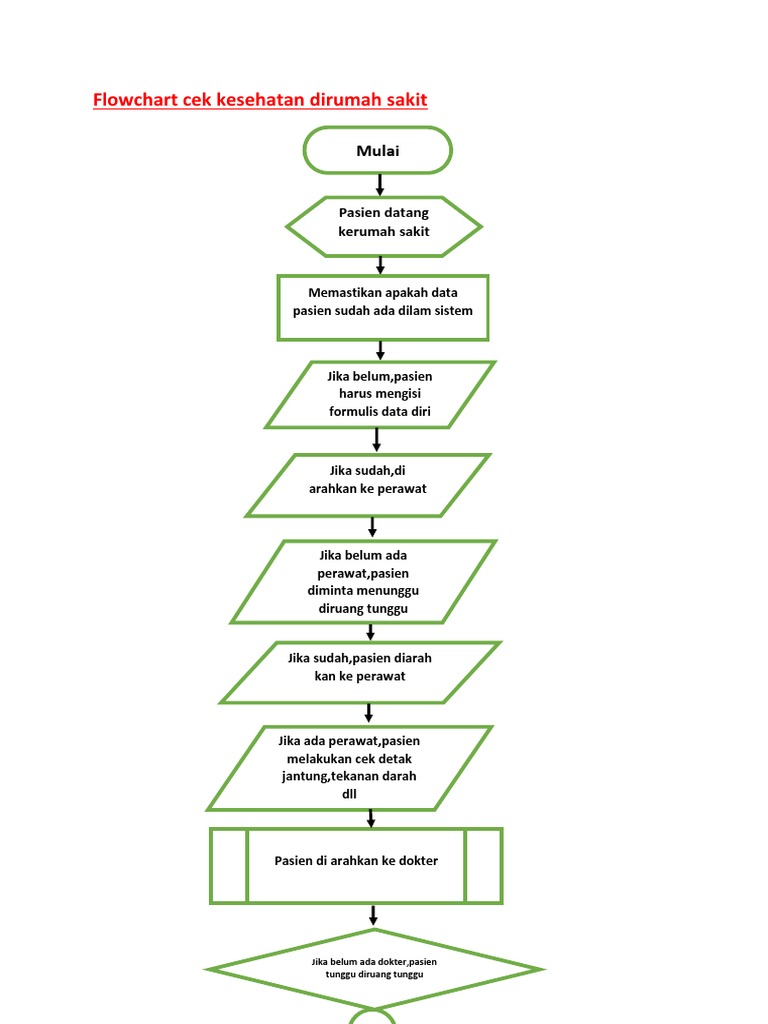 Flowchart Cek Kesehatan Dirumah Sakit, M Raffael, PPLG | PDF