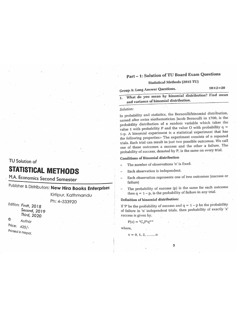 Statistics Solutions | PDF