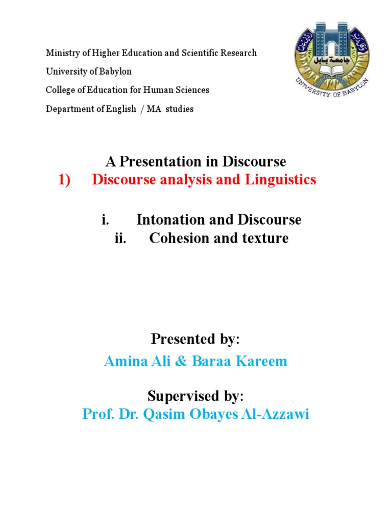 Discourse Analysis and Intonation | PDF | Linguistics | Tone (Linguistics)