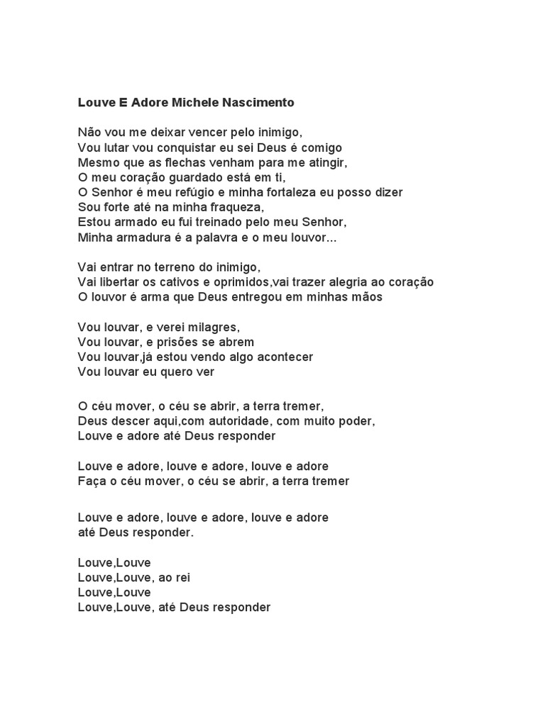 Letra Louvor e Adore | PDF