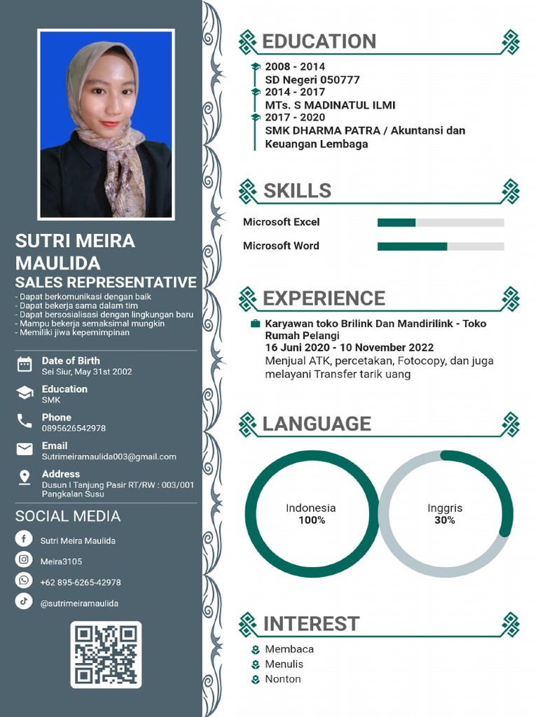 Curriculum Vitae Sutri Meira Maulida | PDF