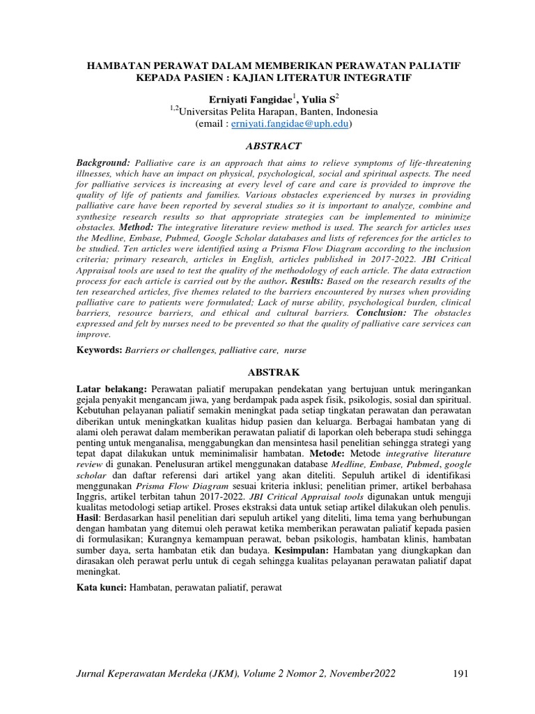 1432-Article Text-4767-1-10-20221216 | PDF | Palliative Care | Nursing