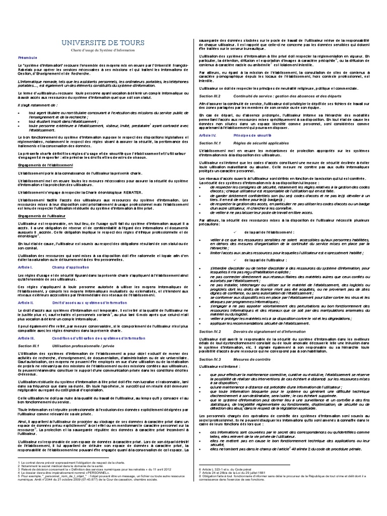 Charte Informatique | PDF