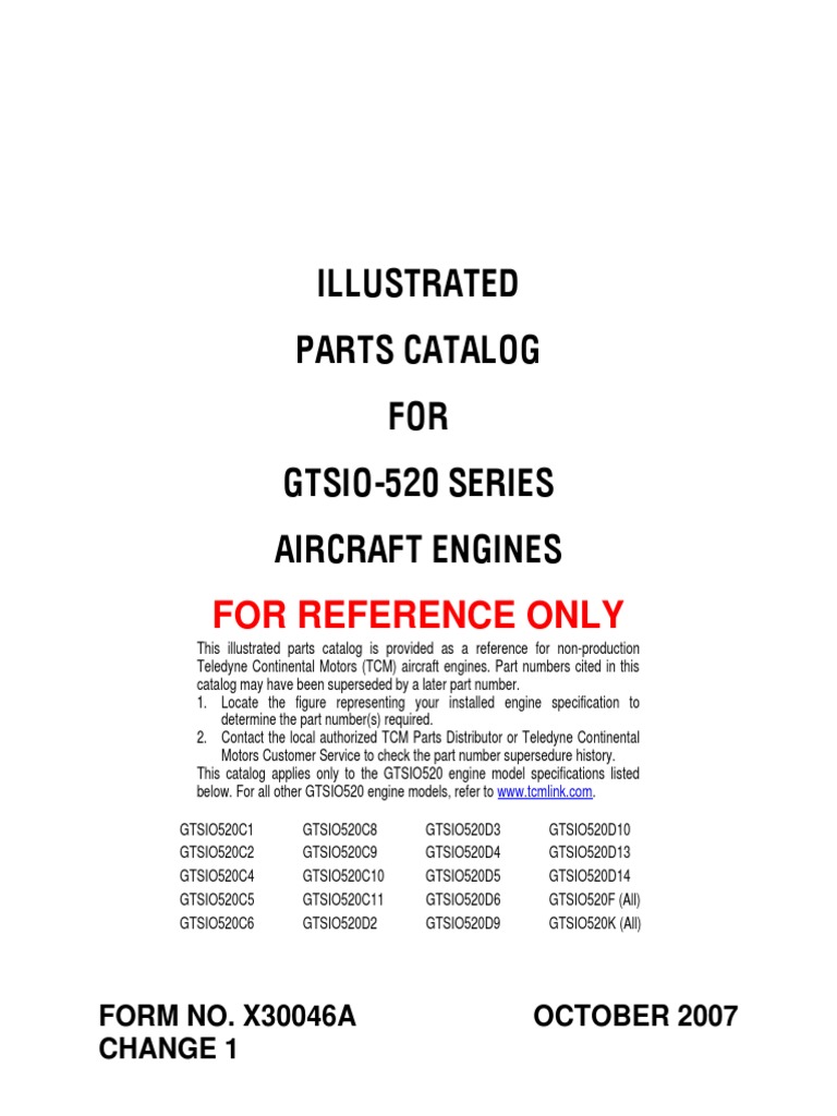 Gtsio-520 Series Ipc | PDF | Piston | Propeller