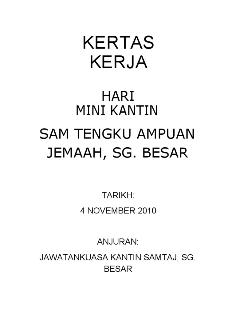 Kertas Kerja Hari Kantin | PDF