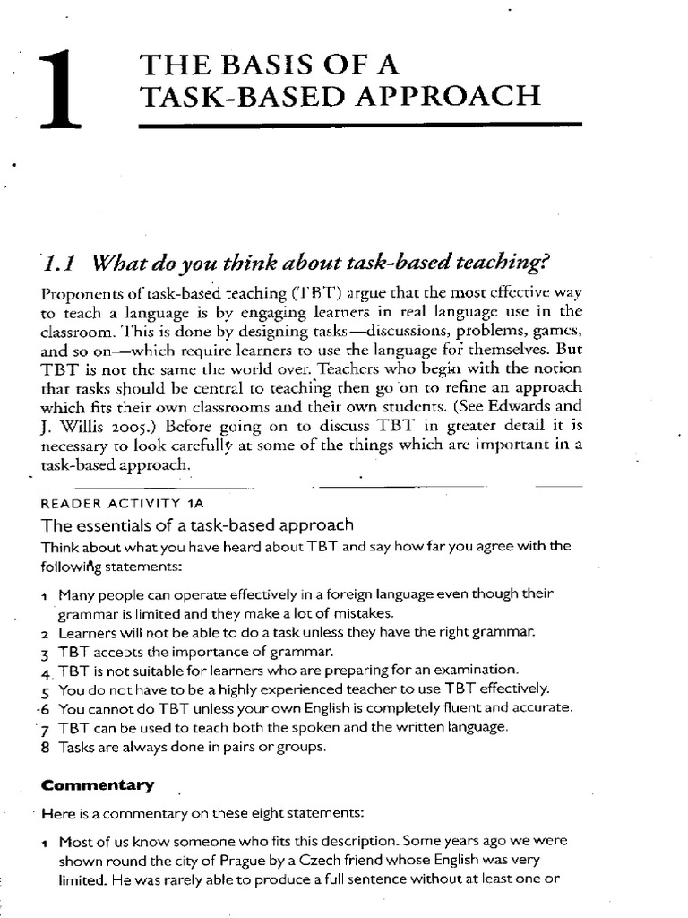 The Basis of Task-Based Approach | PDF