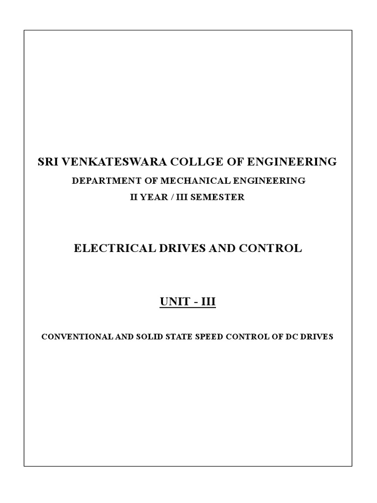 Unit-3 Speed Contol of DC and AC Drives | PDF | Rectifier | Power Inverter