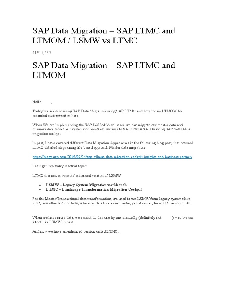 SAP Data Migration | PDF | Computing | Information Technology Management