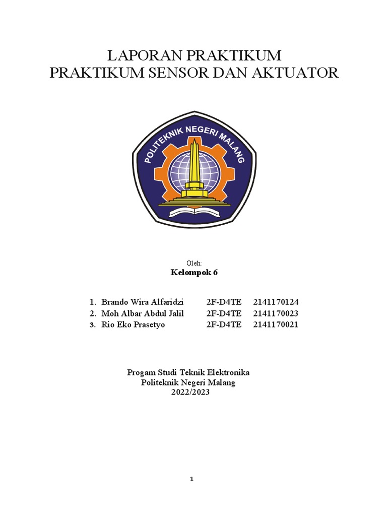 KELOMPOK 5 LAPORAN PRAKTIKUM SENSOR AKTUATOR - Praktikum 14 | PDF