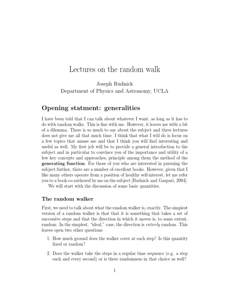 Random Walks: Concepts and Equations | PDF | Sphere | Capacitance