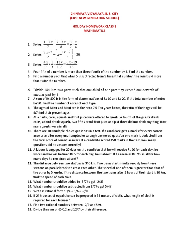 Class-8 HHW Maths | Download Free PDF | Speed | Mathematics
