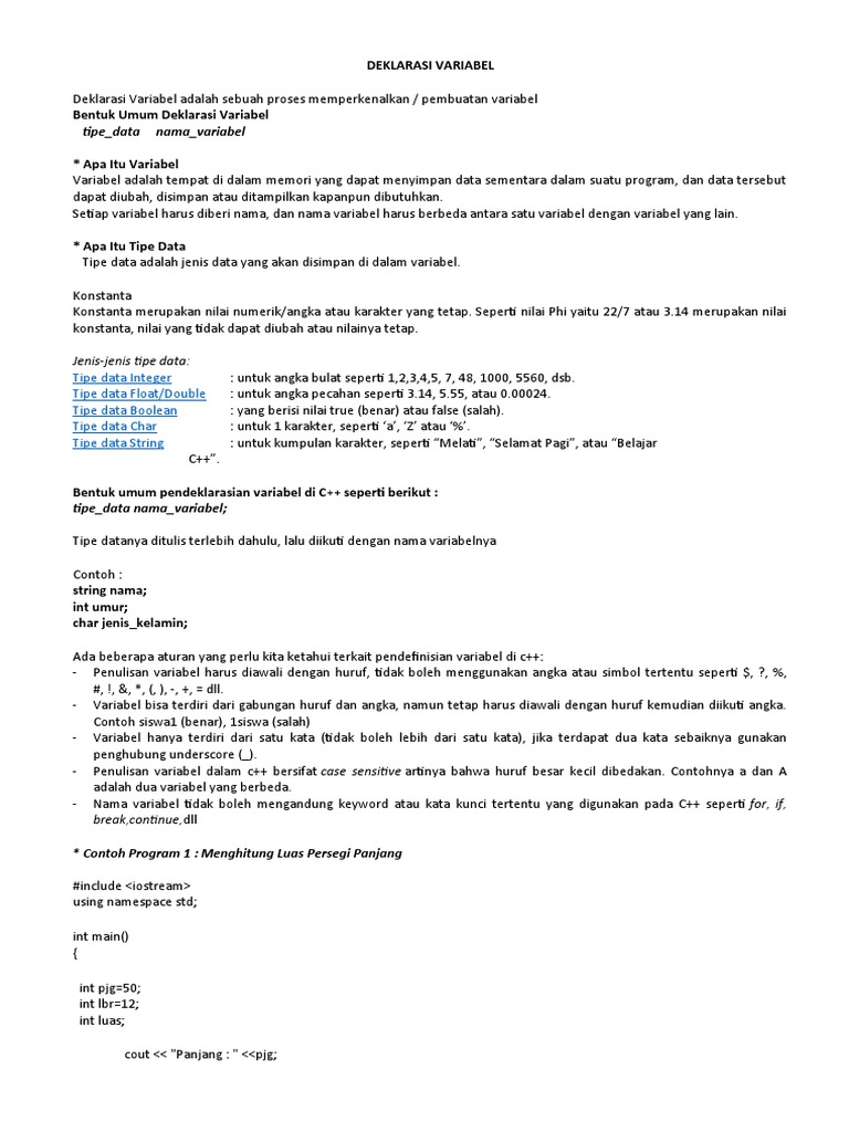 Defining Variables | PDF