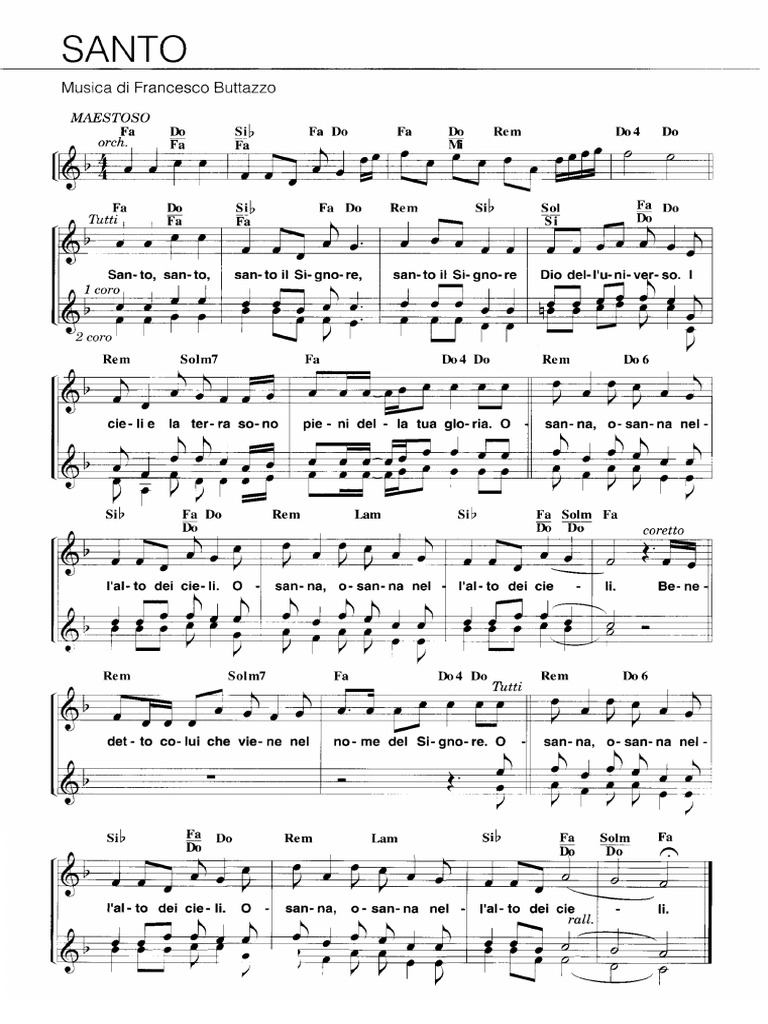 Santo (Francesco Buttazzo) (Spartito) | PDF