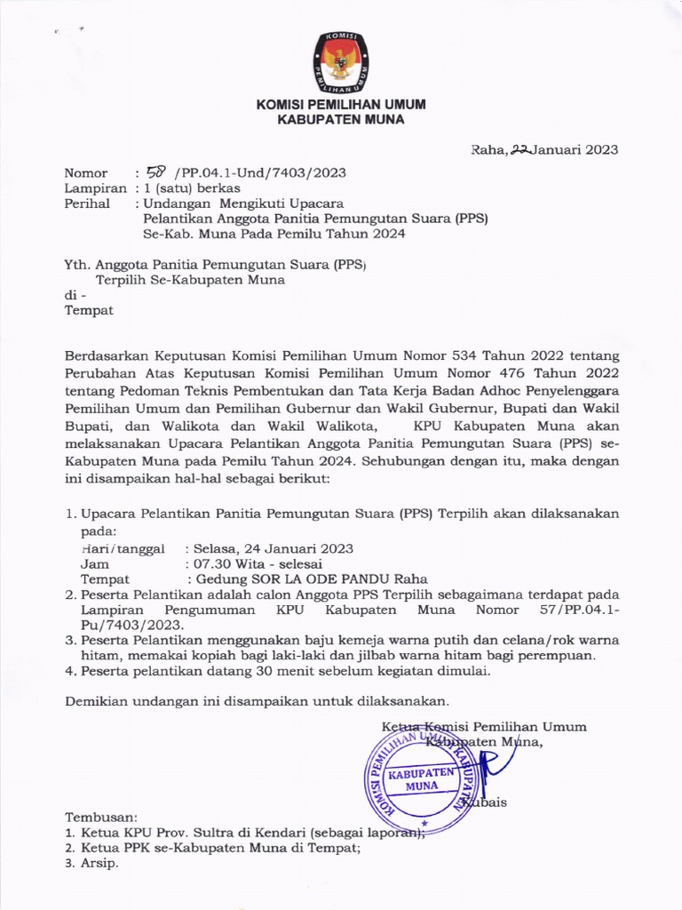 Undangan Pelantikan PPS-3 | PDF