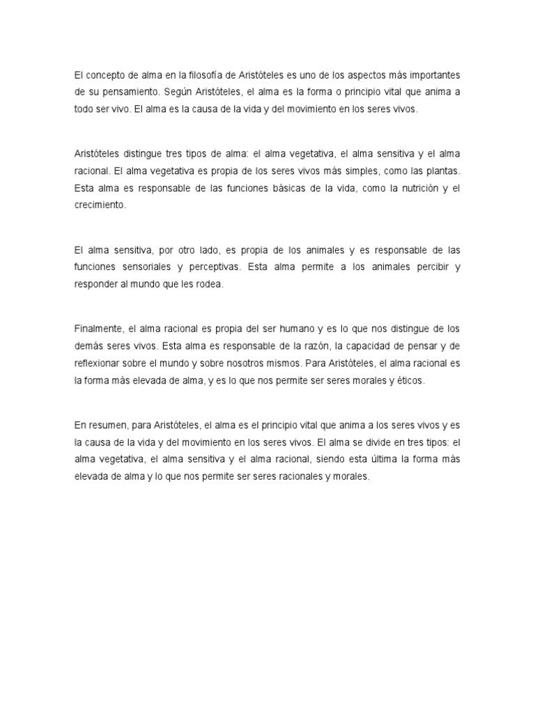 Alma Aristoteles | PDF | Filosofía