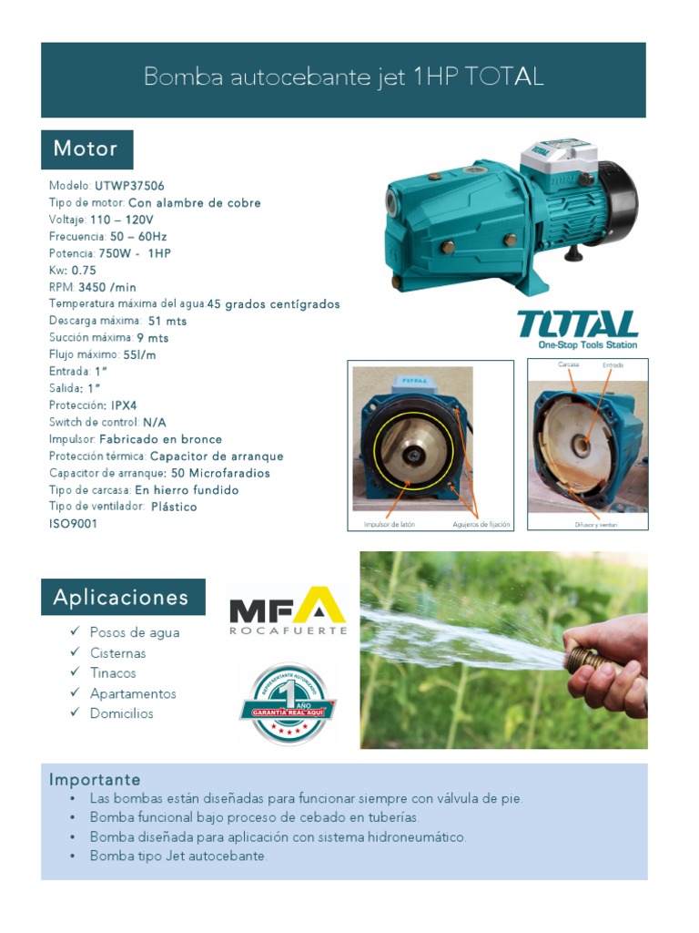 Ficha Técnica Bomba Autocebante Jet | PDF