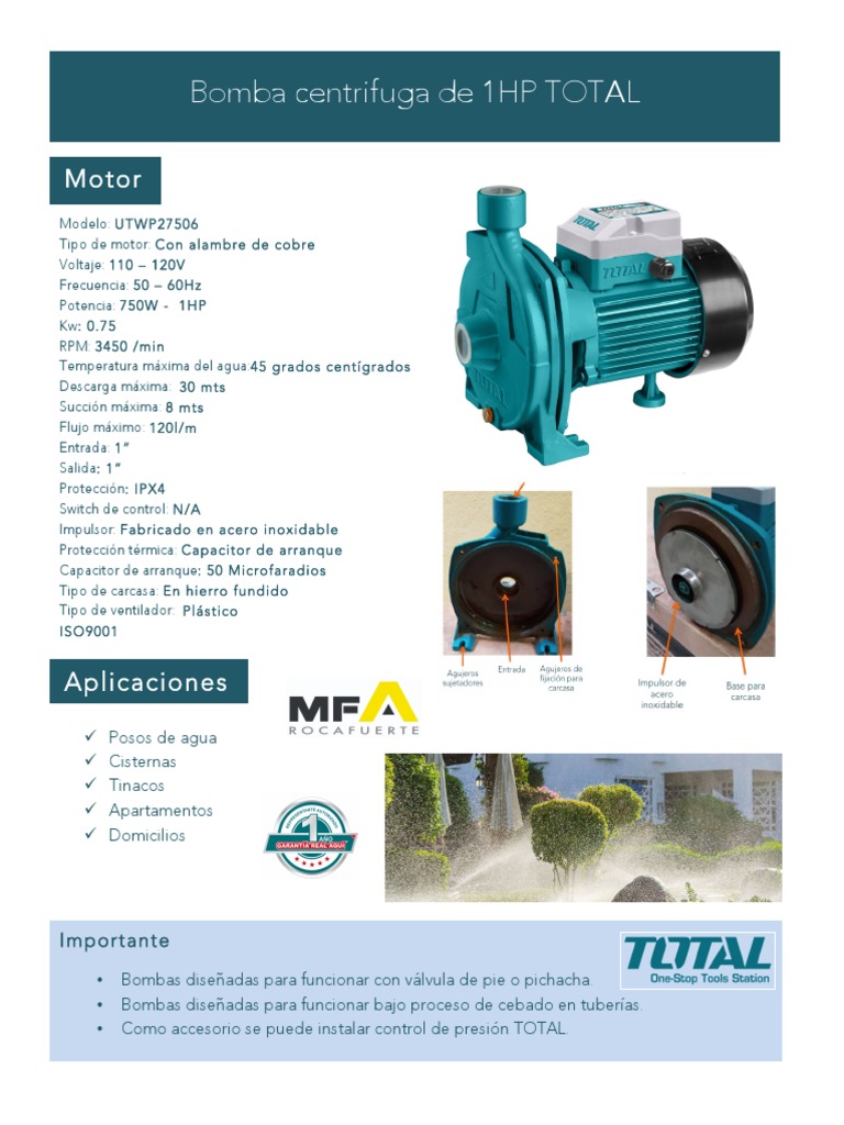 Ficha técnica bomba centrifuga | PDF