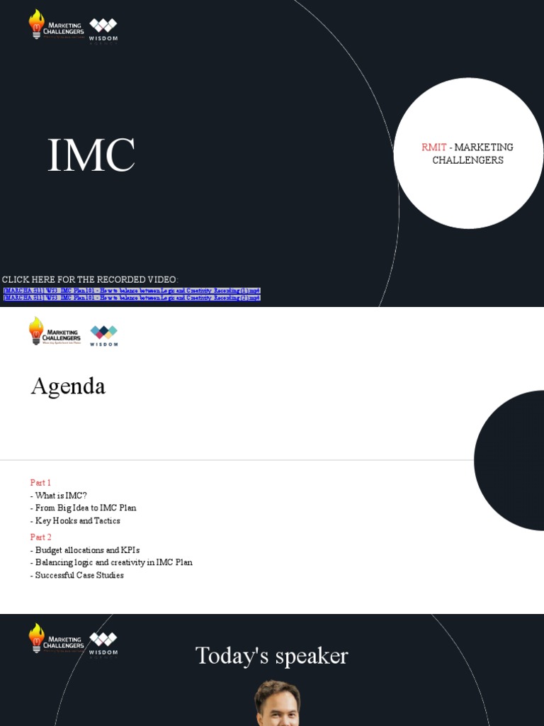 (MARCHA S11) WS3 - IMC Plan 101 - How To Balance Between Logic and Creativity | PDF ...