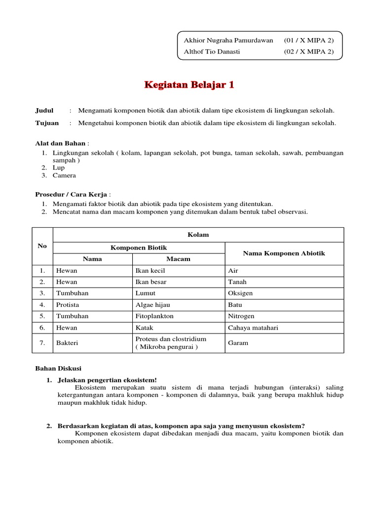 Kegiatan Belajar 1 | PDF
