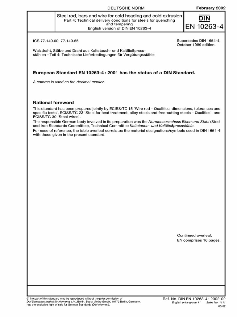 Din en 10263-4 | PDF