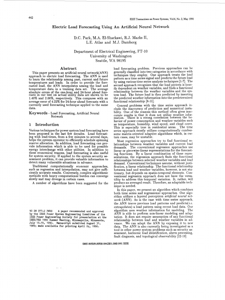 Load Forecasting Using ANN | PDF | Regression Analysis | Time Series