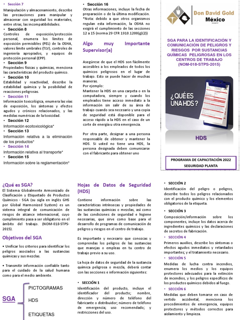 Nom-018-Stps-2015 Sga - HDS | PDF | Administración de Seguridad y Salud ...