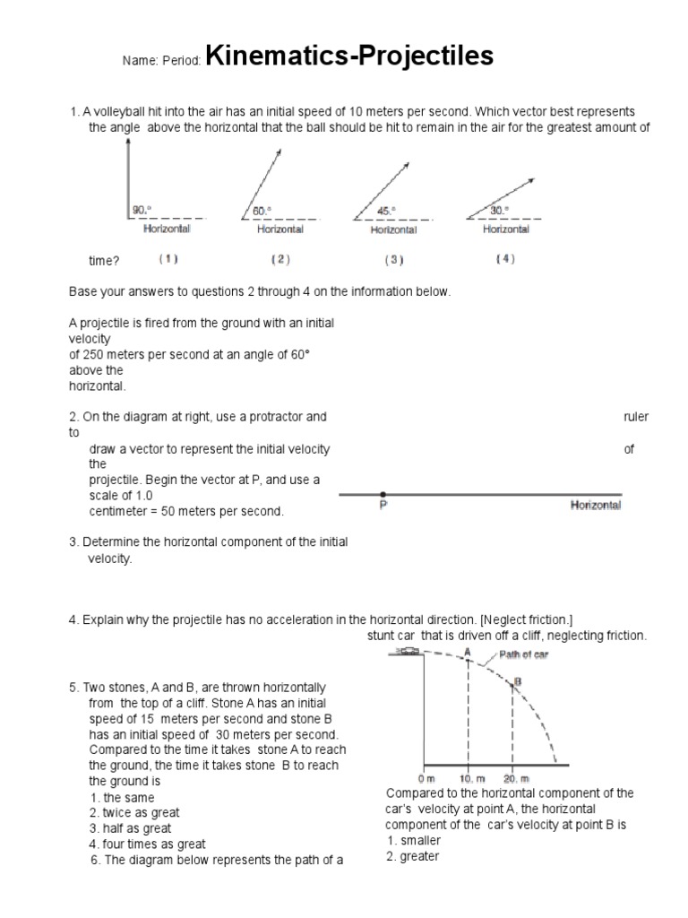 Analyzing Projectile Motion: Calculating Velocities, Times of Flight, and Maximum Heights for ...