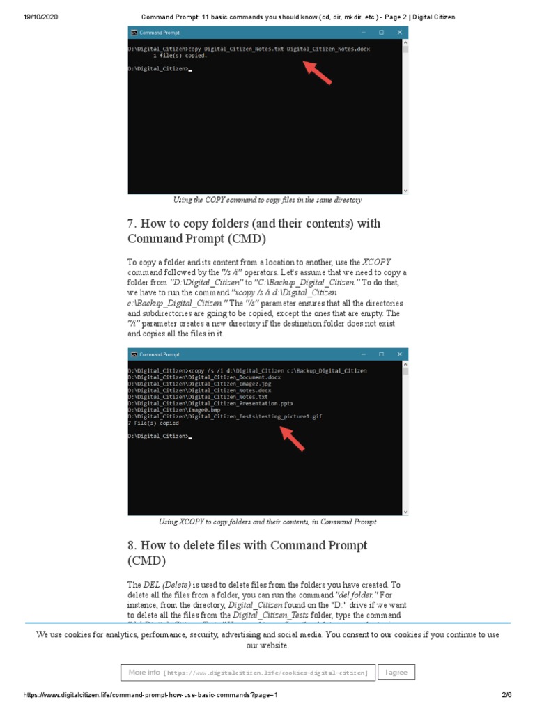 Command Prompt - 11 Basic Commands You Should Know (CD, Dir, Mkdir, Etc.) | PDF | Computer File ...