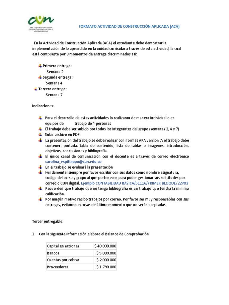 Aca 3 Contabilidad Basica | PDF | Contabilidad | Business