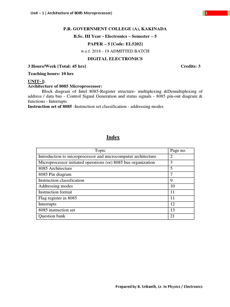 Architecture of 8085 Microprocessor - pdf531 | PDF | Central Processing Unit | Input/Output