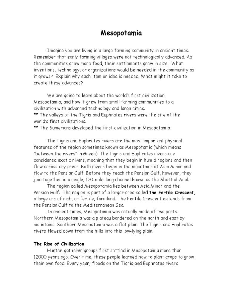 Mesopotamia | PDF | Mesopotamia | Agriculture