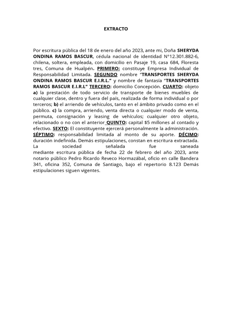 Extracto Sheryda | PDF