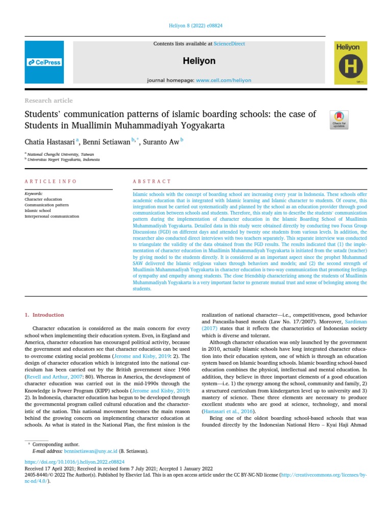 Students Communication Patterns of Islamic Boarding Schools The Case of ...