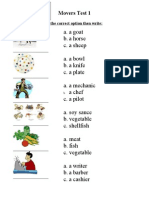 Pre A1 Starters, A1 Movers and A2 Flyers Thematic Vocabulary List | PDF ...