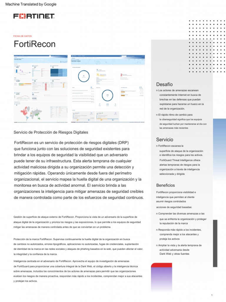 Fortinet Fortirecon Datasheet 2022 | PDF | Suplantación de identidad ...