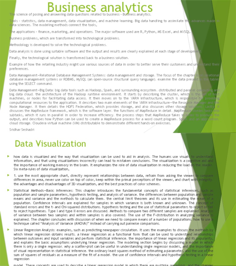 Business Analytics - Intro | PDF | Regression Analysis | Apache Hadoop