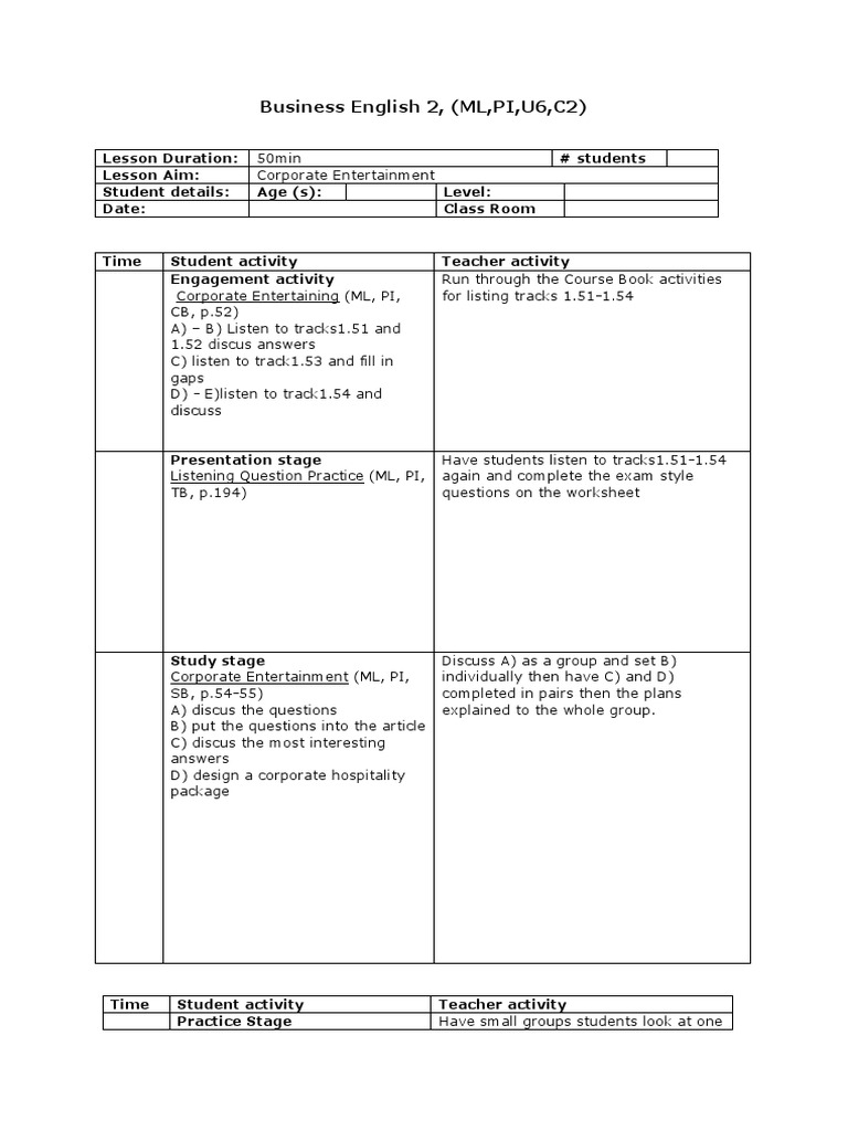 Business English 2, (ML, PI, U6, C2) | PDF