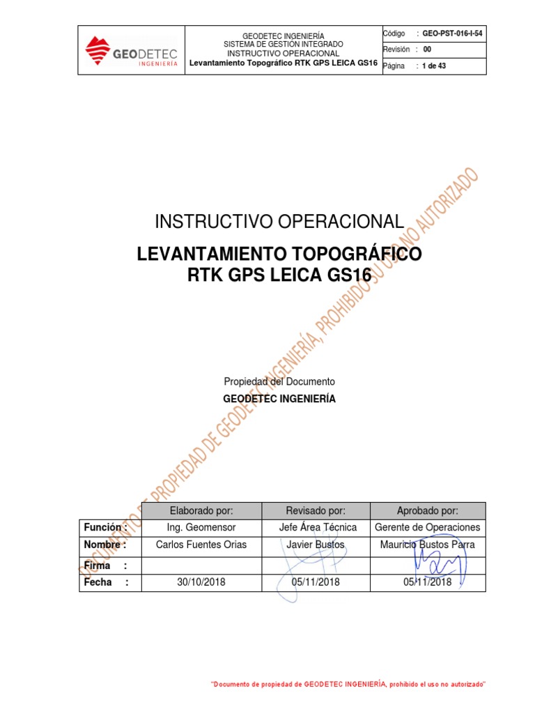 Instructivo Levantamiento Topográfico RTK | PDF | Sistema de ...