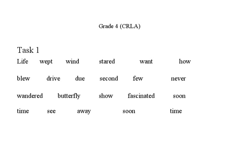CRLA Oral Task 1 | PDF