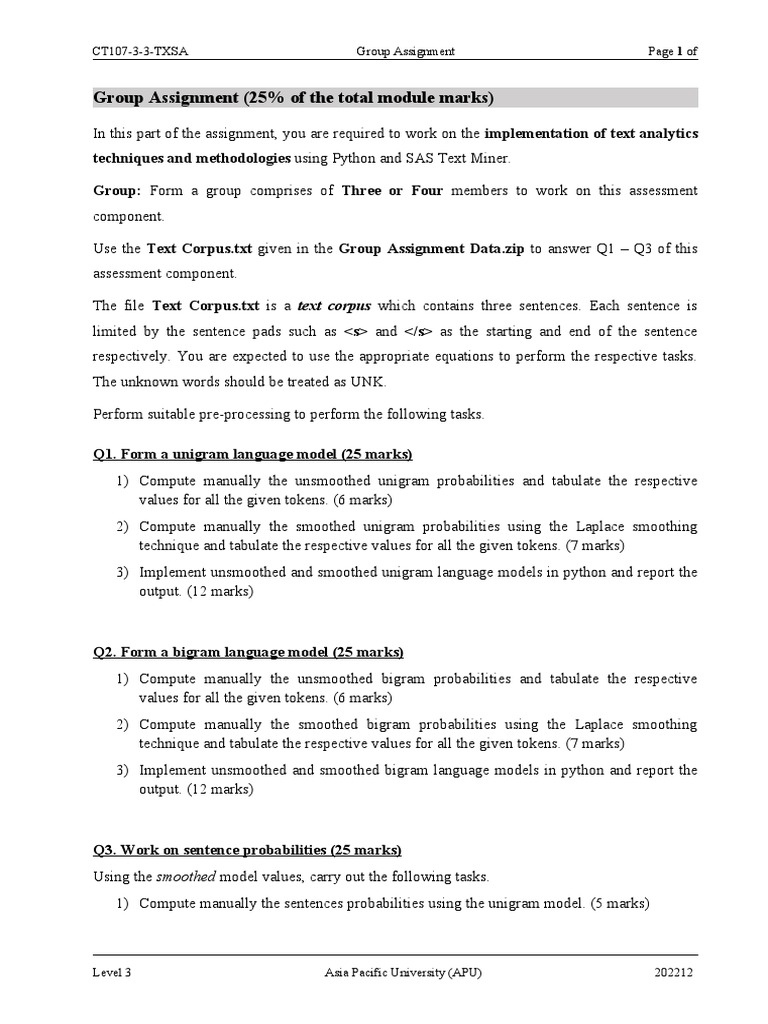 Language Modeling and Text Classification Using Python and SAS Text Miner | PDF | Computing ...