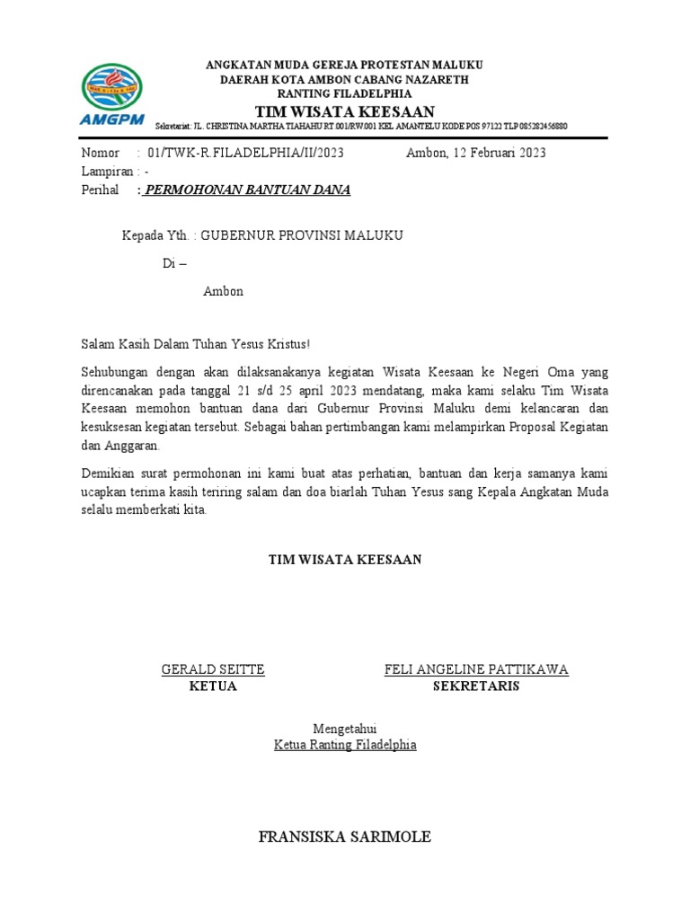 Surat Pengantar Proposal | PDF